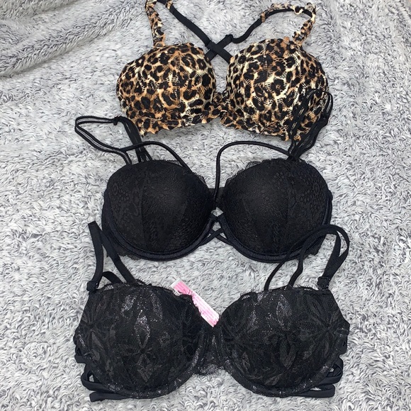 PINK Victoria's Secret | Intimates & Sleepwear | 3 Push Up Date Bras ...